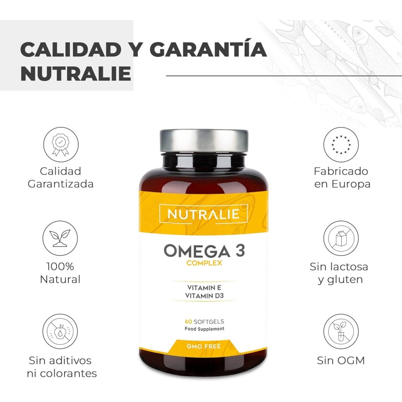 Nutralie Omega 3 Complex 2000Mg Con Vitamina E + B3 Epa Dha 60 cápsulas ...
