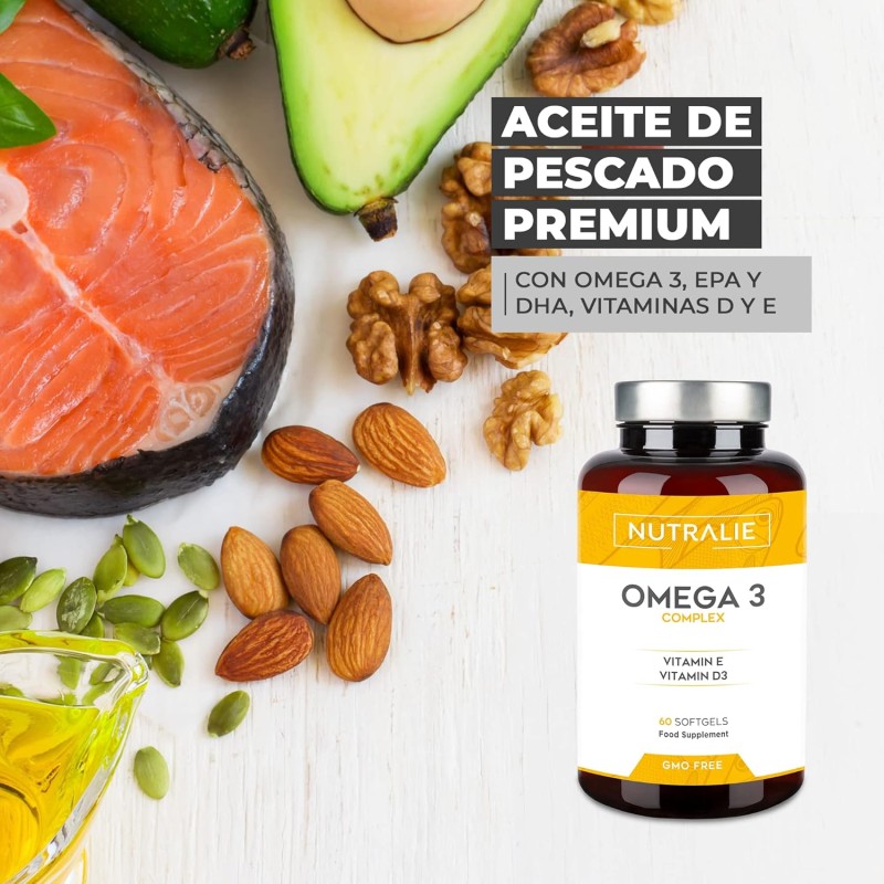 Nutralie Omega 3 Complex 2000Mg Con Vitamina E + B3 Epa Dha 60 cápsulas ...