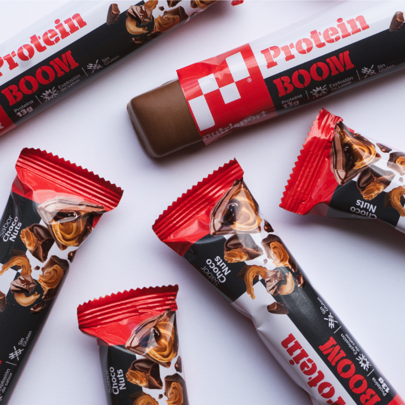 Nutrisport Barritas Protein Boom Choco Nuts x24 | Energía y Proteína